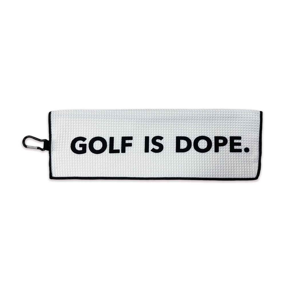 Golf Is Dope Clip Towel - White – Trap Golf