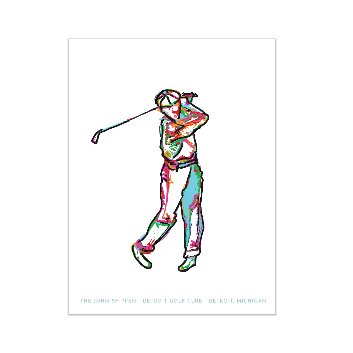 The John Shippen ColorBlast Logo Art Poster – Trap Golf