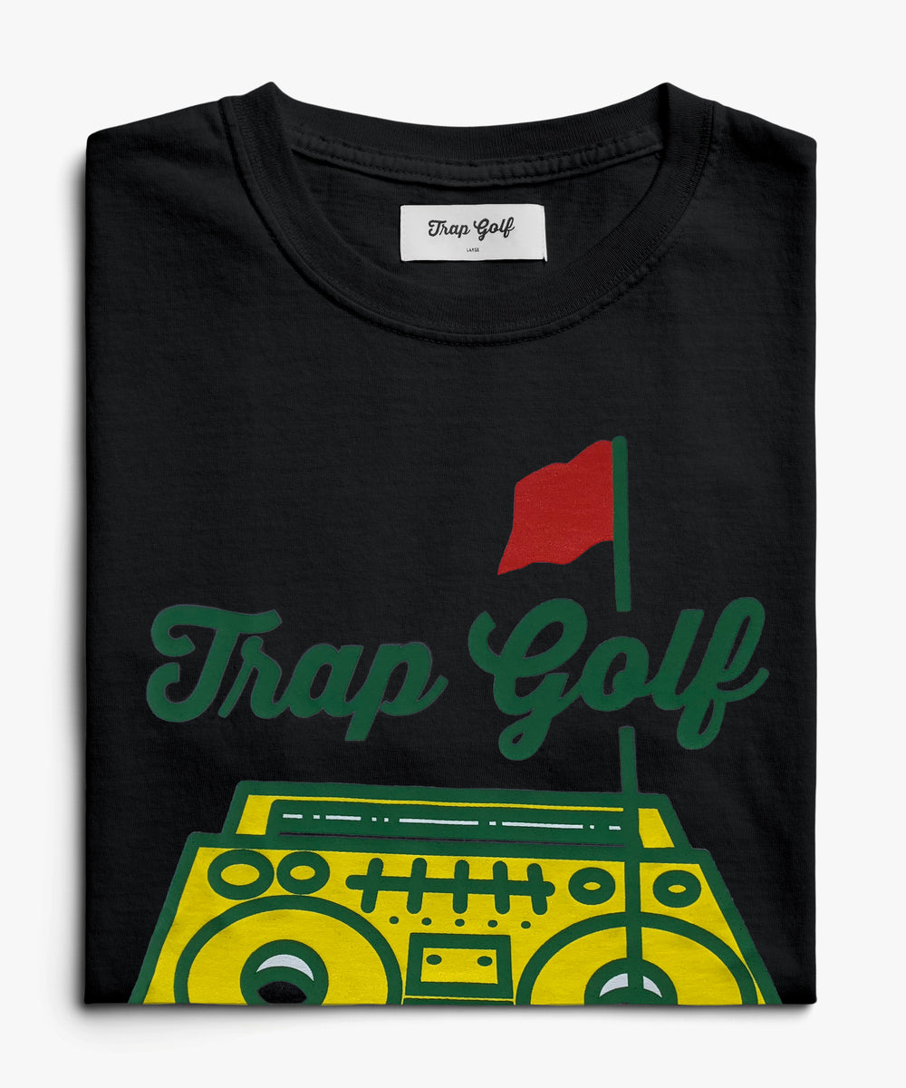 Boom Box Tee Black – Trap Golf